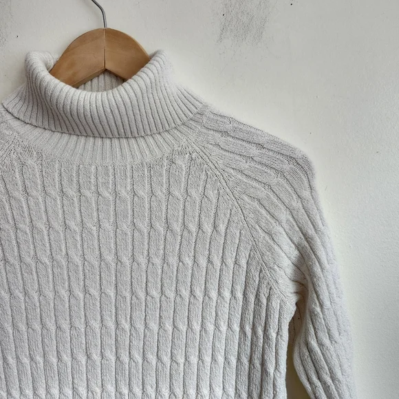 George | Sweaters | Vintage 98s George Ivory Off White Ribbed Knit 34 ...